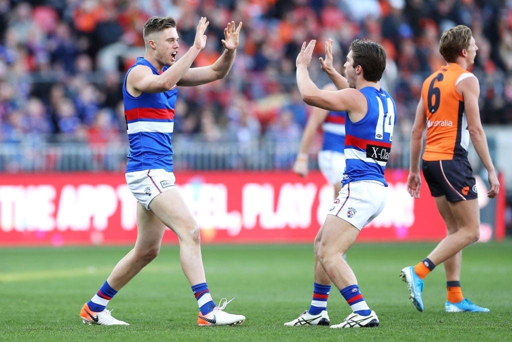 Bulldog Josh Schache boots huge goal haul, veteran Lachie Hunter shines ...