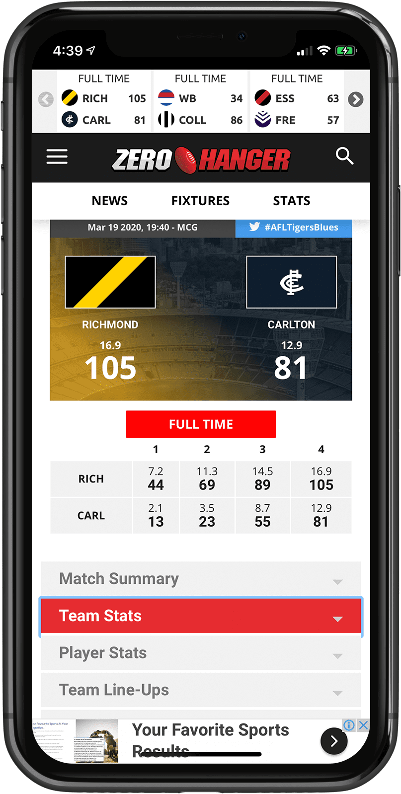 Welcome to the new Zero Hanger site - AFL News - Zero Hanger
