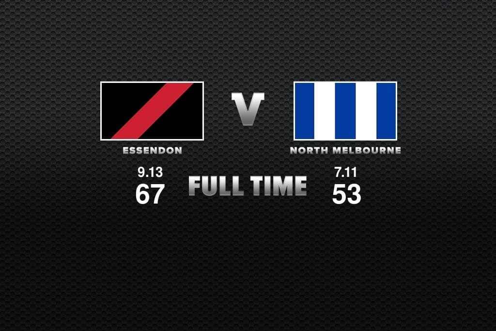 FULL TIME: Essendon vs North Melbourne - Round 6, 2020 - AFL News ...