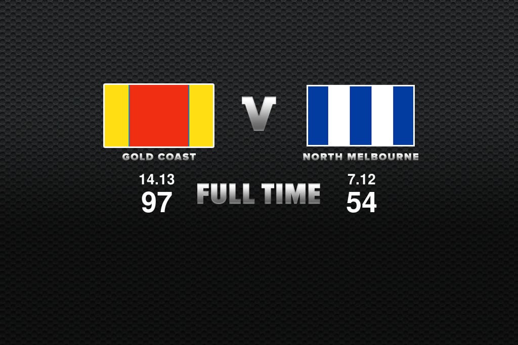 FULL TIME: Gold Coast vs North Melbourne - Round 6, 2023 - AFL News ...