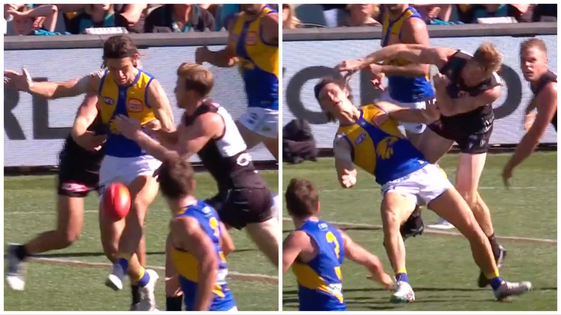 WATCH: Big bump places Port Adelaide captain Tom Jonas in hot water ...