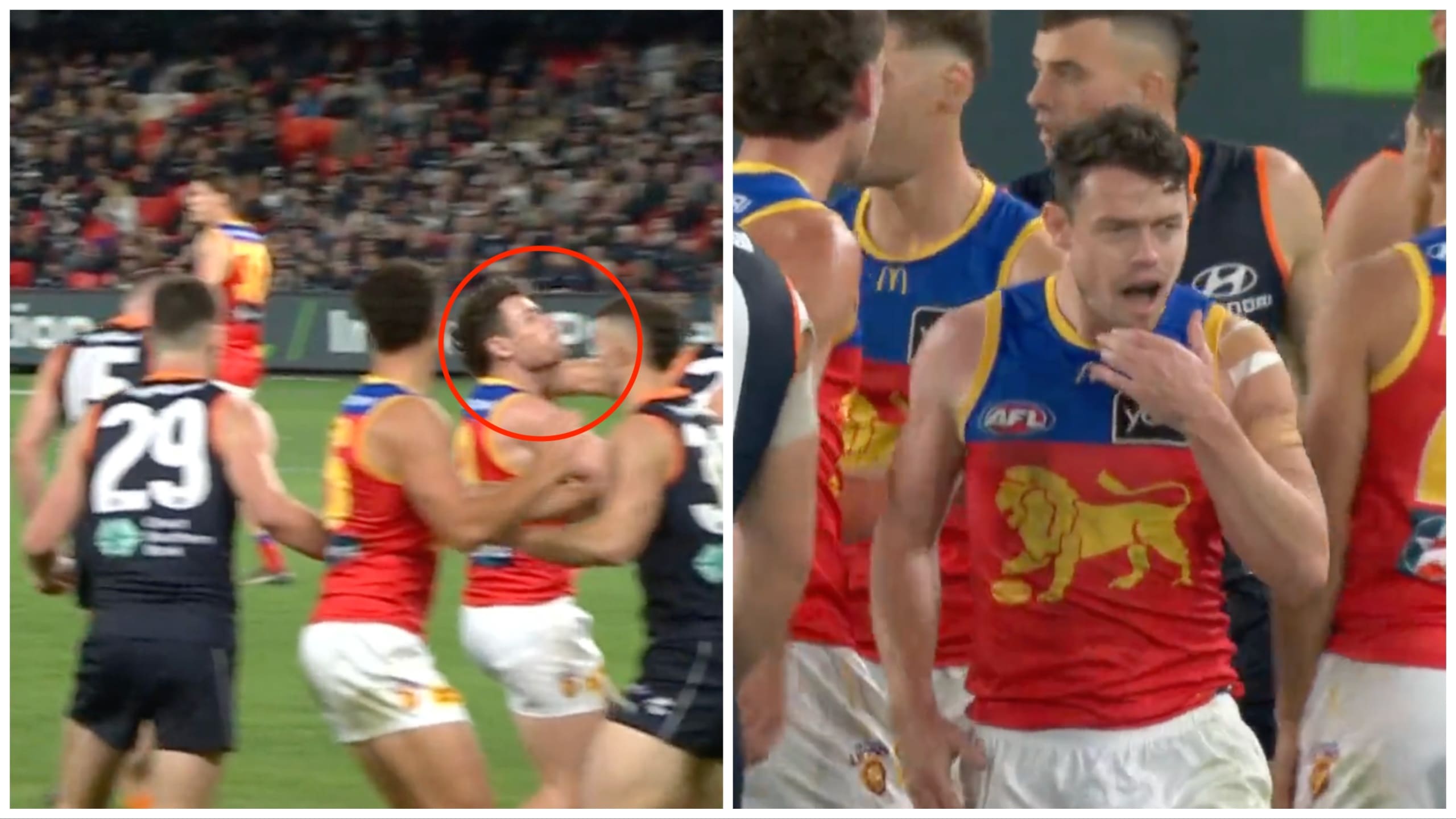 Carlton defender Nic Newman in hot water for high strike on Brisbane's Lachie Neale - AFL News ...