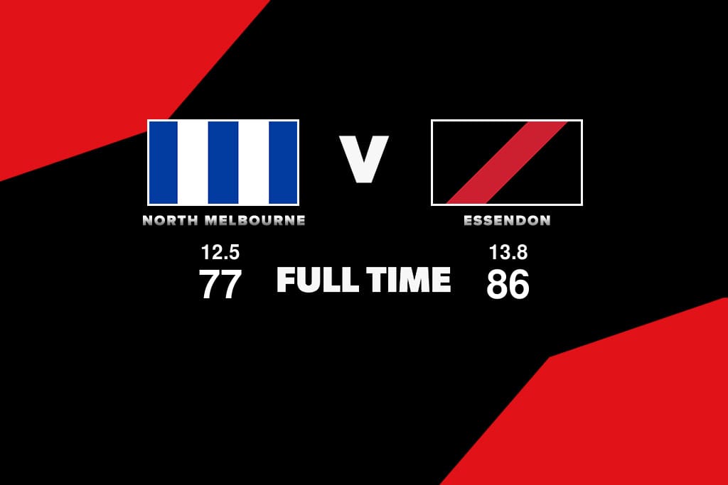 FULL TIME: North Melbourne vs Essendon - Round 22, 2023 - AFL News ...
