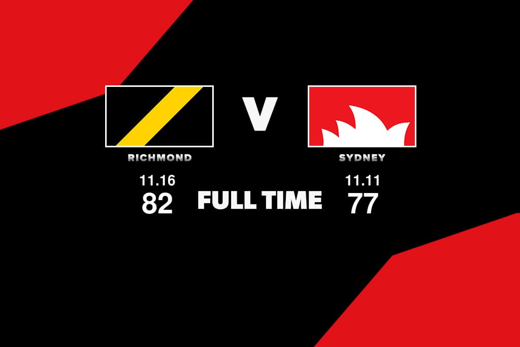 FULL TIME: Richmond vs Sydney - Round 3, 2024 - AFL News - Zero Hanger