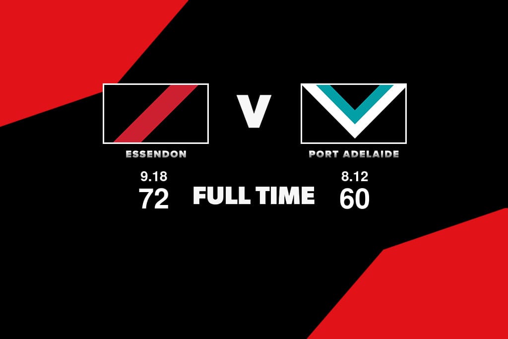 FULL TIME: Essendon vs Port Adelaide - Round 3, 2025 - AFL News - Zero ...