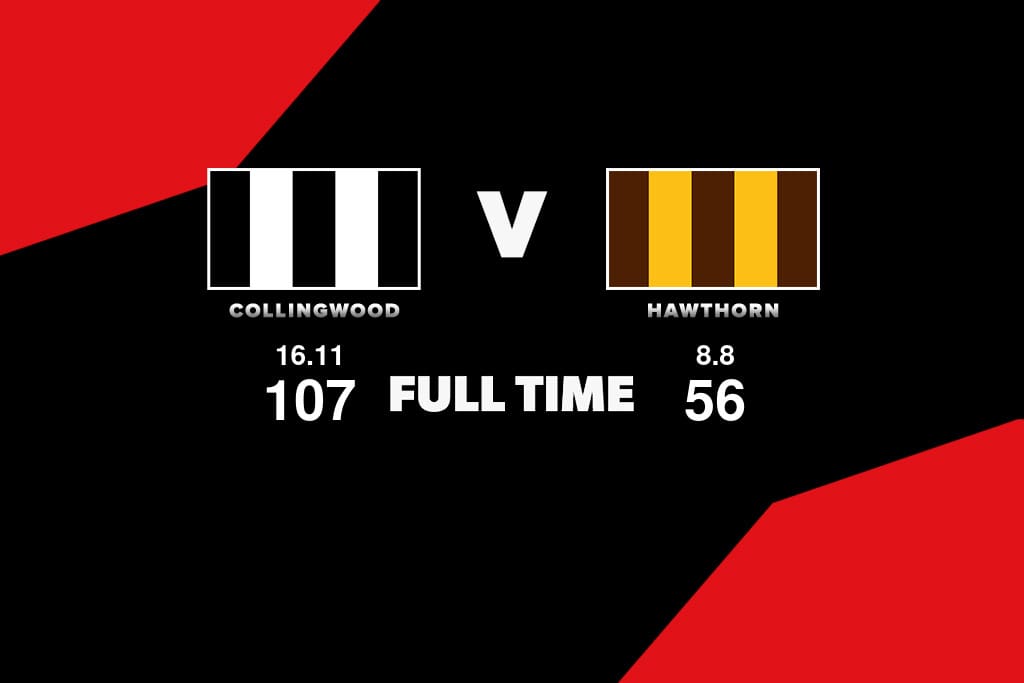 FULL TIME: Collingwood vs Hawthorn - Round 12, 2025 - Zero Hanger
