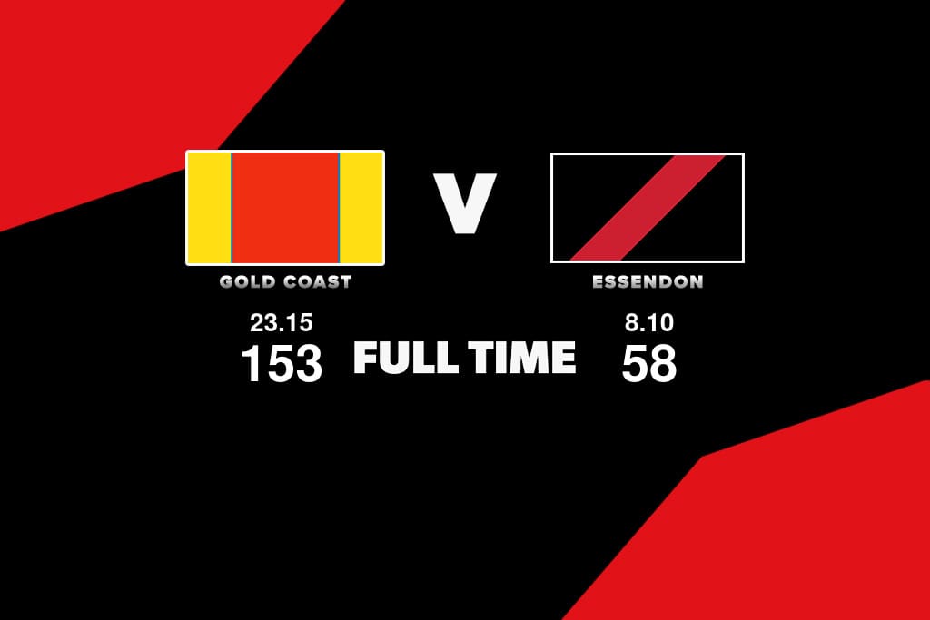 FULL TIME: Gold Coast vs Essendon - Round 24, 2025 - AFL News - Zero Hanger
