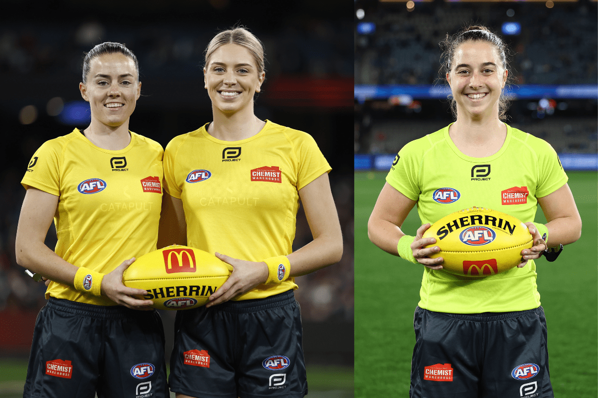 History made: Three women become first female boundary umpires in AFL ...